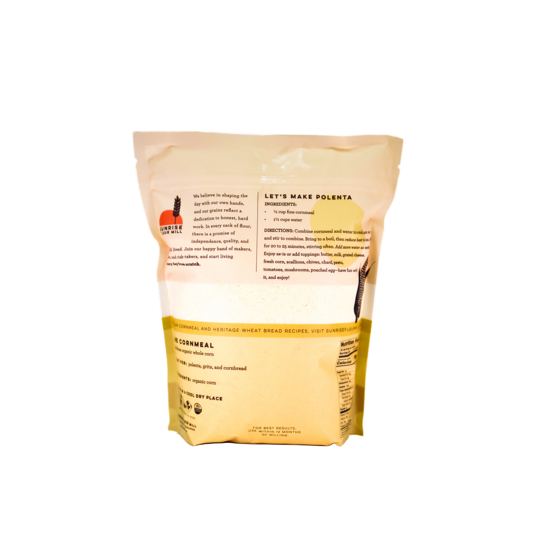 Organic Cornmeal - Cornbread Recipe, Polenta, Grits – Sunrise Flour Mill